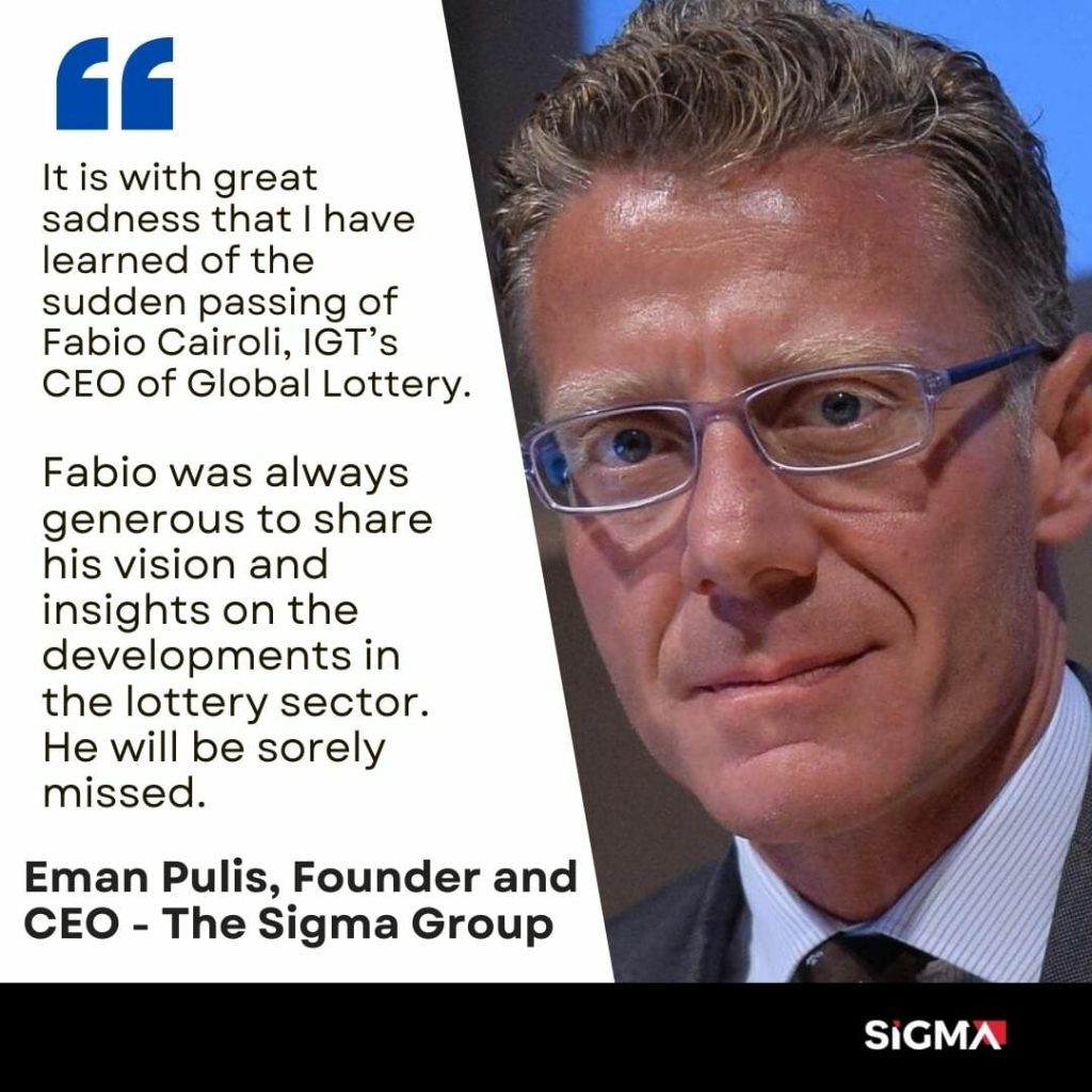 IGT Mourns the passing of Chief Fabio Cairoli - SigmaPlay