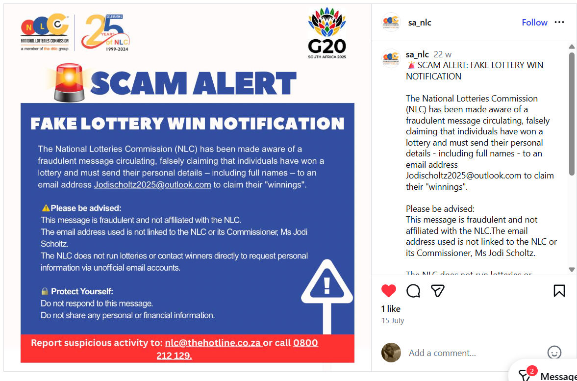 NLC cautions public against scam lottery “winnings”